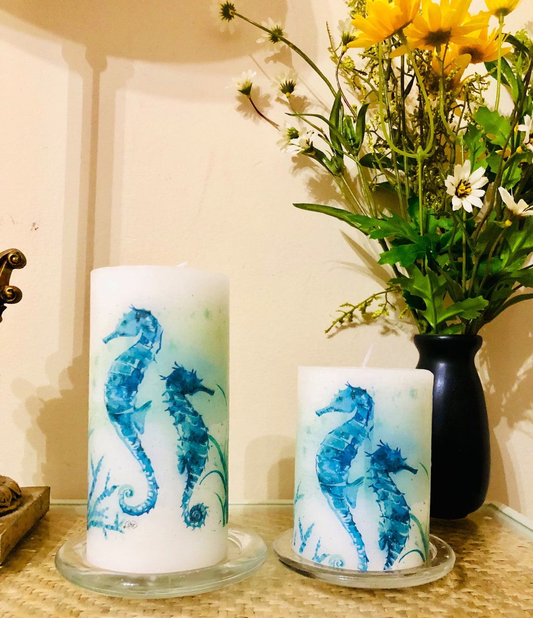 Handmade Sea Horse Candle Set: Sugar Sand Beach Scent - Etsy
