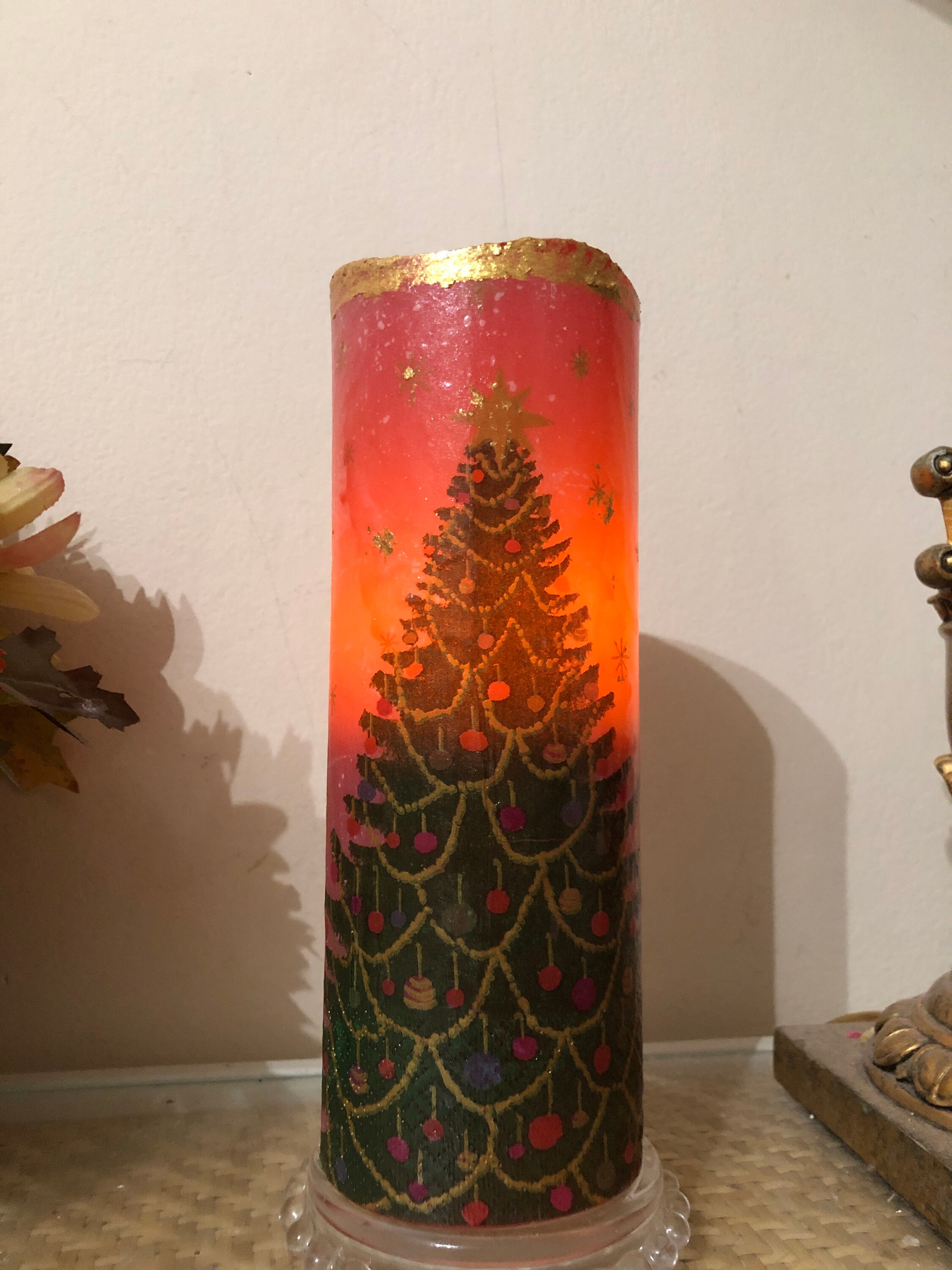 8 Inch Tall 3 Inch Wide Distressed Christmas Tree Flameless - Etsy