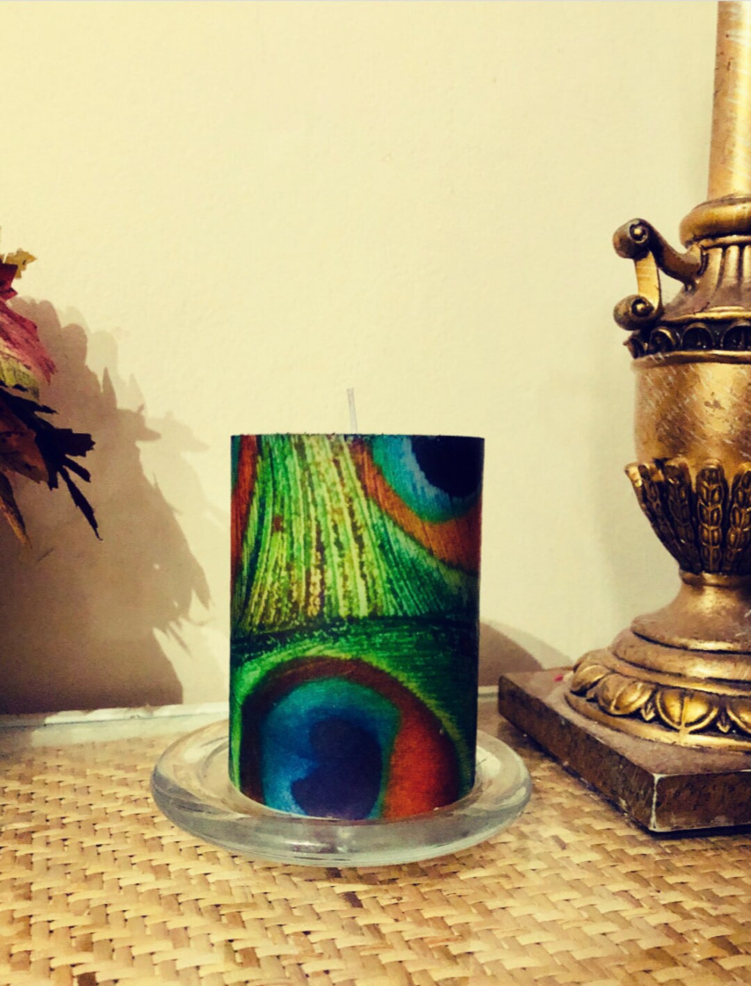 4 Inch Tall Scented Peacock Feather Candle, Free Shipping - Etsy
