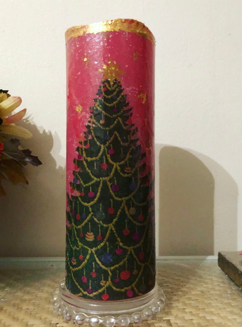 8 Inch Tall 3 Inch Wide Distressed Christmas Tree Flameless - Etsy