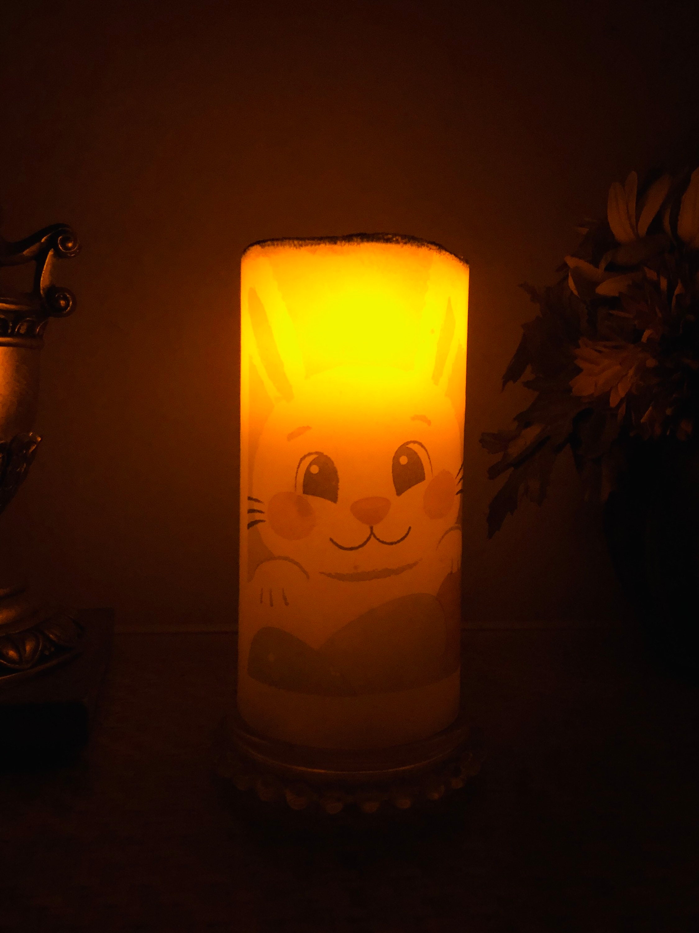 6 Inch Tall Easter Bunny and Chick LED Flameless Pillar Candle - Etsy