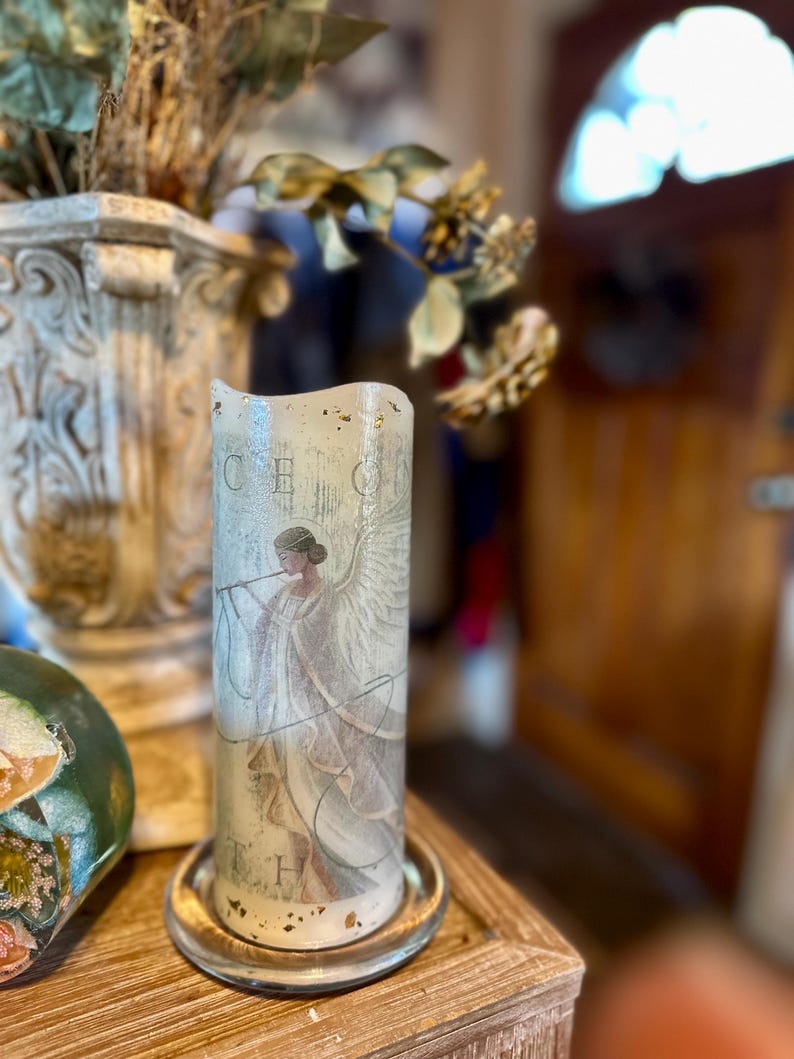 Peace on Earth Angel Flameless Candle With Timer (batteries Included ...