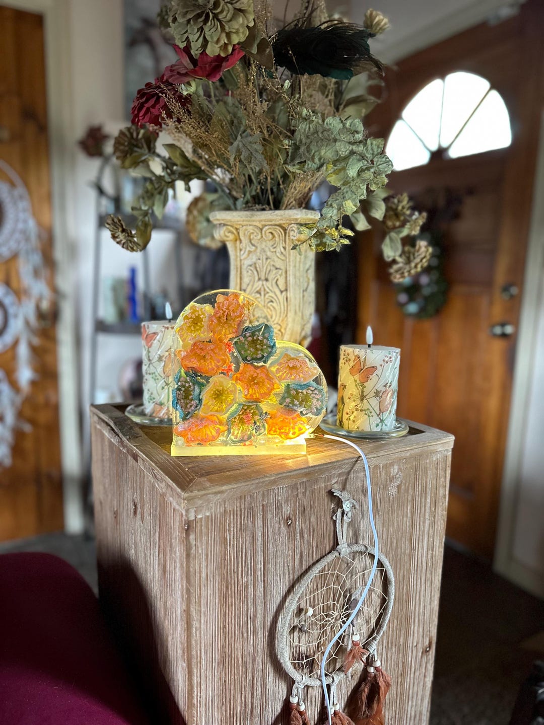 Epoxy Resin Flower Heart Block: Floral Keepsake - 6.5 Inch - Etsy