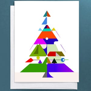 Abstract Christmas Card: Colorful Mid-century Modern Holiday Tree - Etsy
