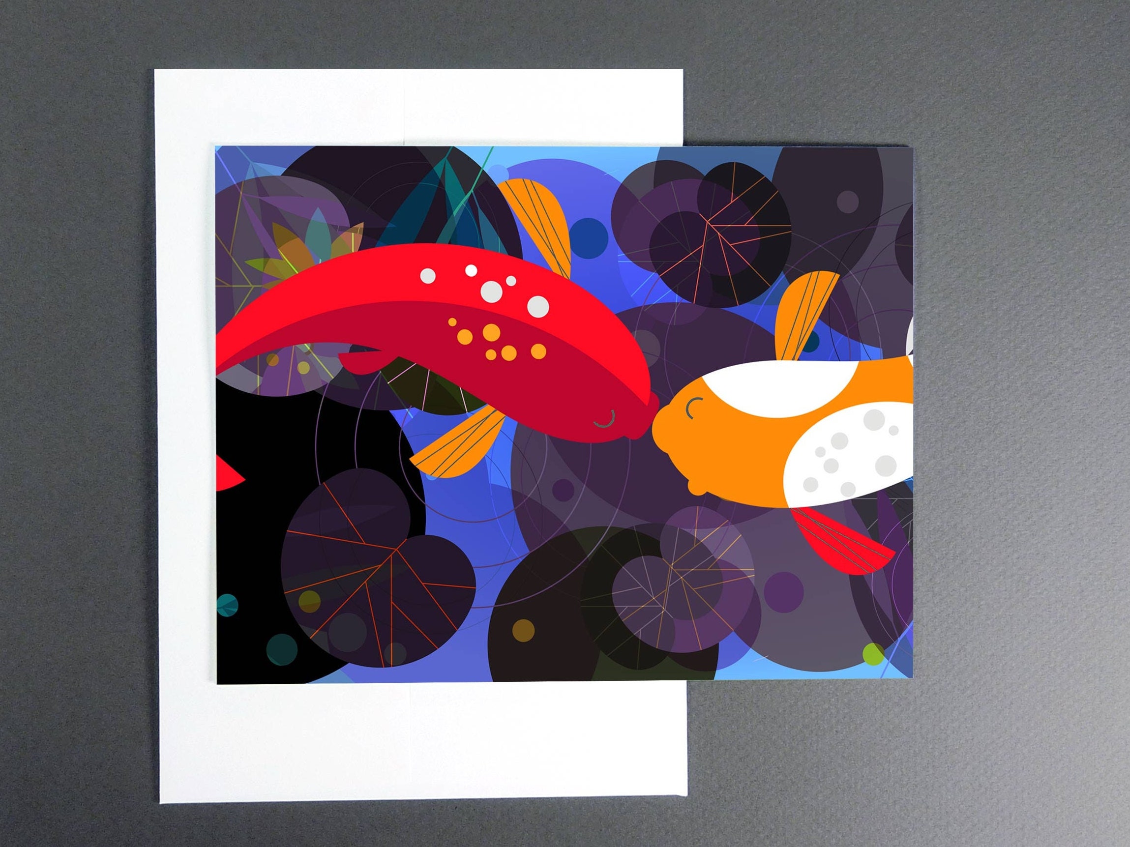 Kissing Koi Limited Edition Art Cards, Koi Carp Fish, Art Card, Any ...