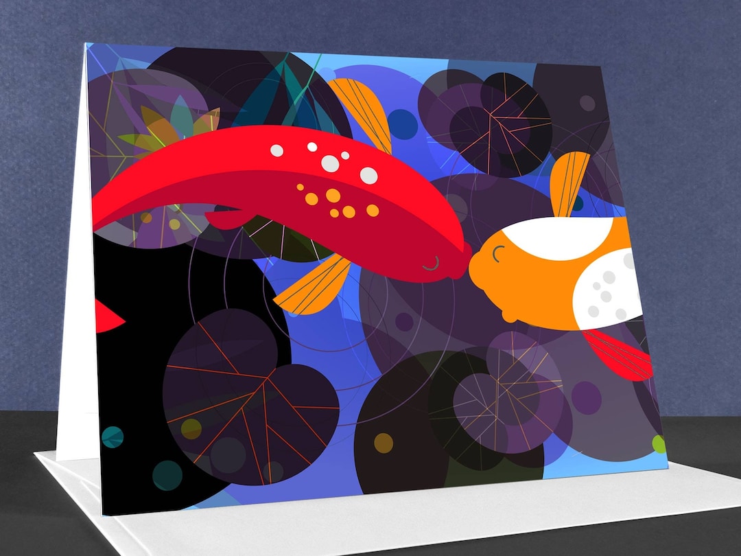 Kissing Koi Limited Edition Art Cards, Koi Carp Fish, Art Card, Any ...