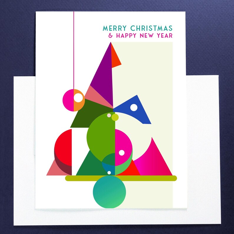 Mid-century Modern Christmas Card: Abstract Geometric Holiday Design - Etsy