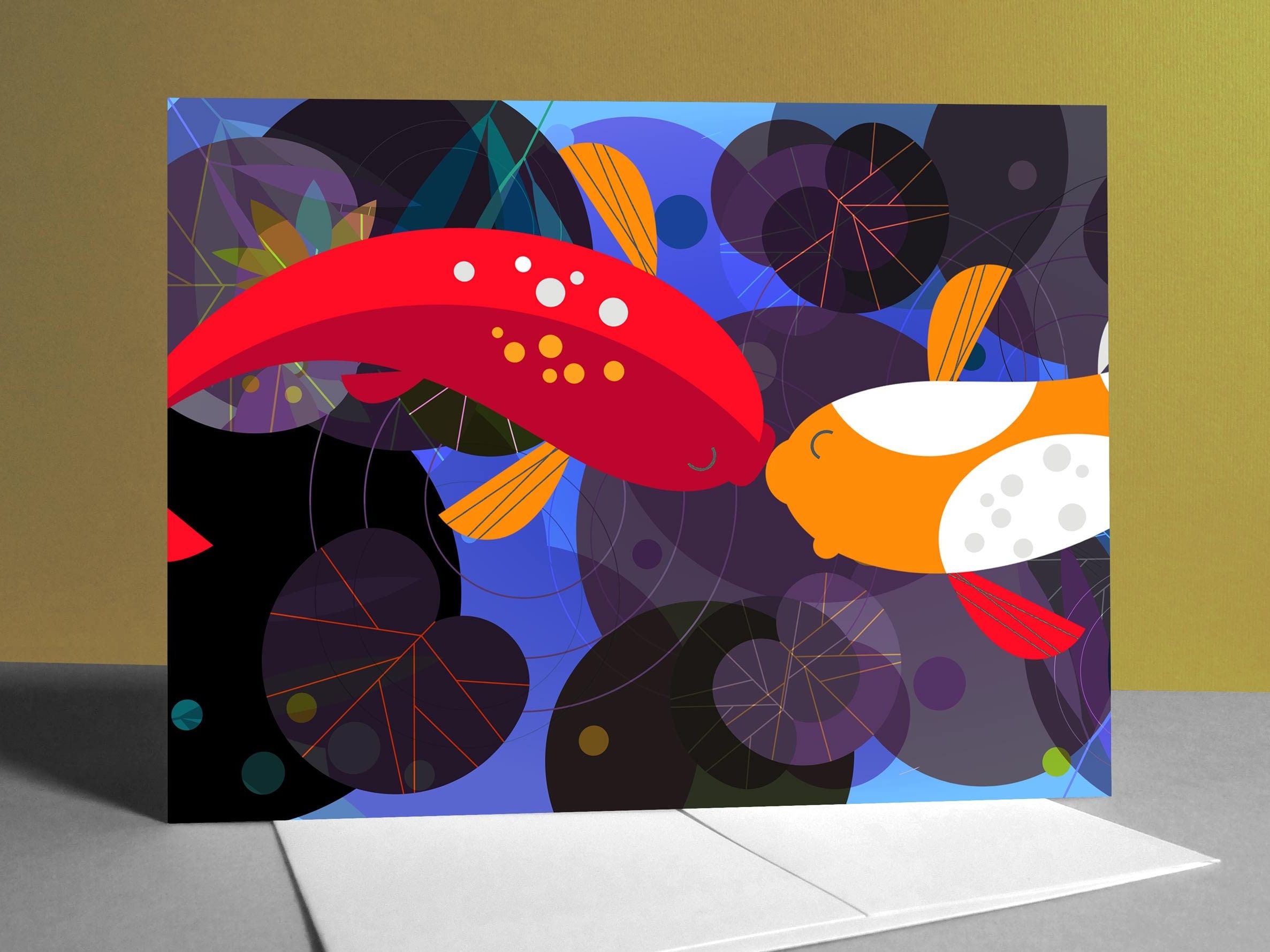 Kissing Koi Limited Edition Art Cards, Koi Carp Fish, Art Card, Any ...