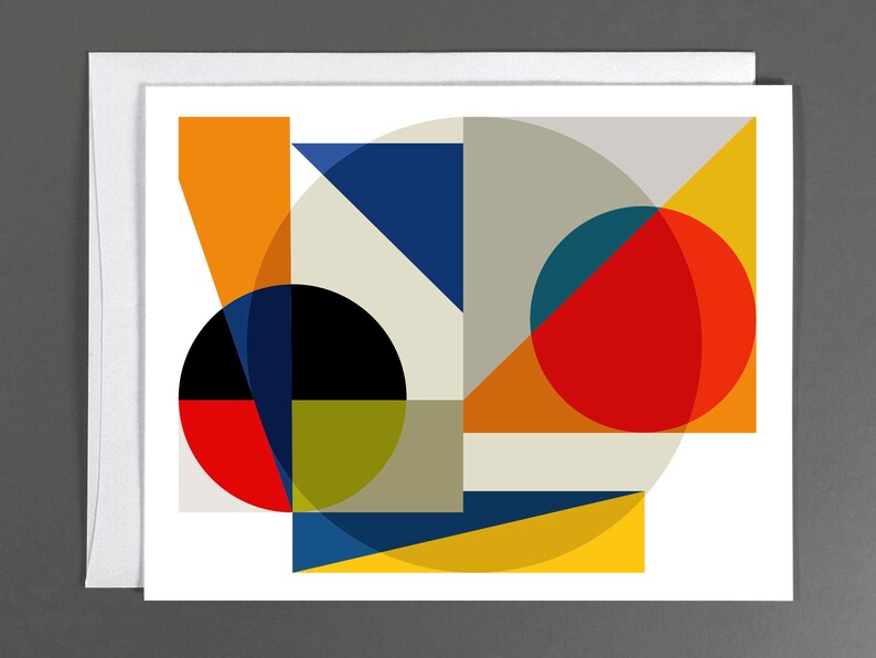 Abstract Designer Cards, Geometric Design, Art Card, Any Occasion Gift ...