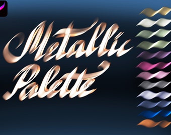 Procreate Palette Metallic Color Swatch Full Set Gold Rose - Etsy