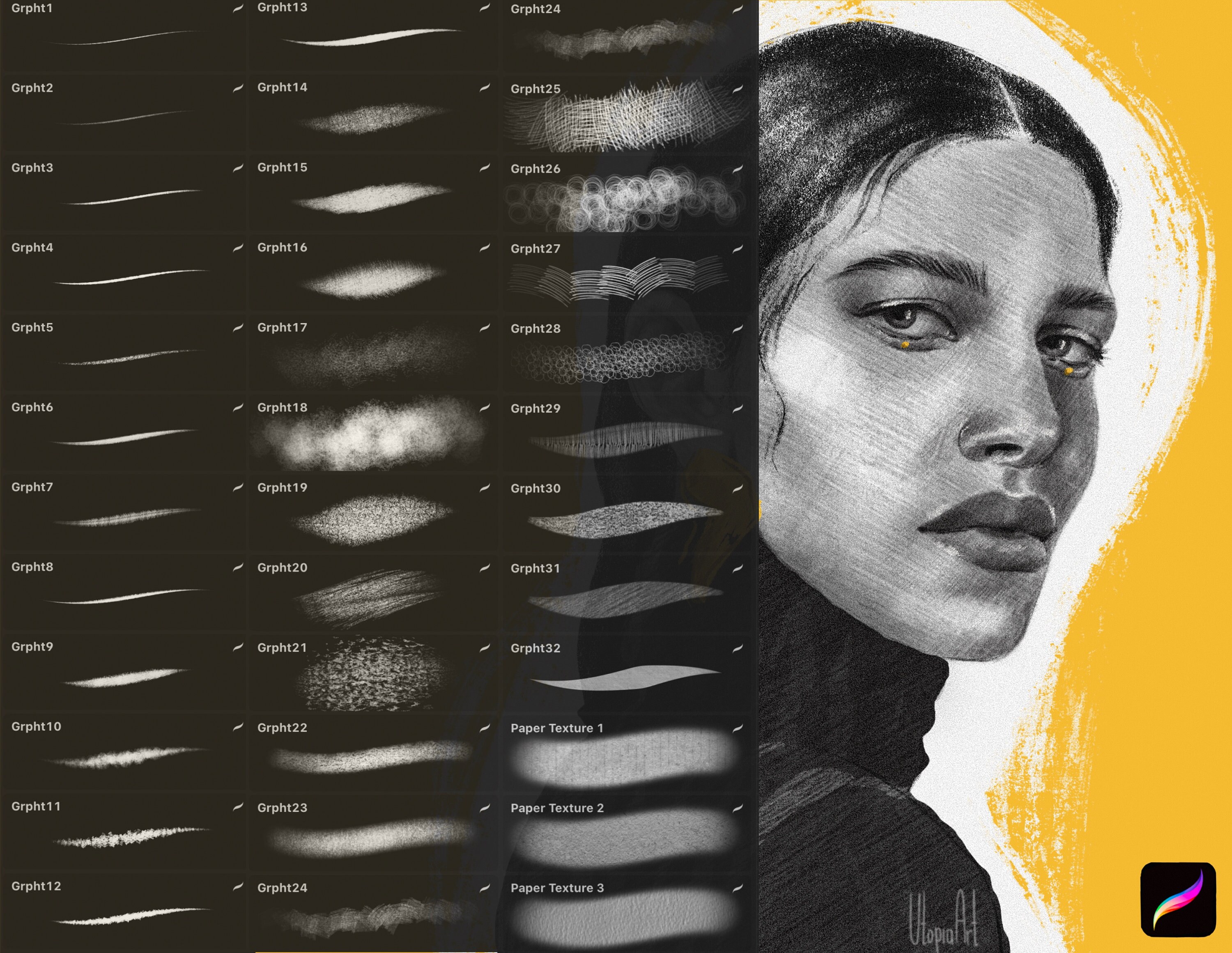 Graphite Brushes for Procreate App - Etsy