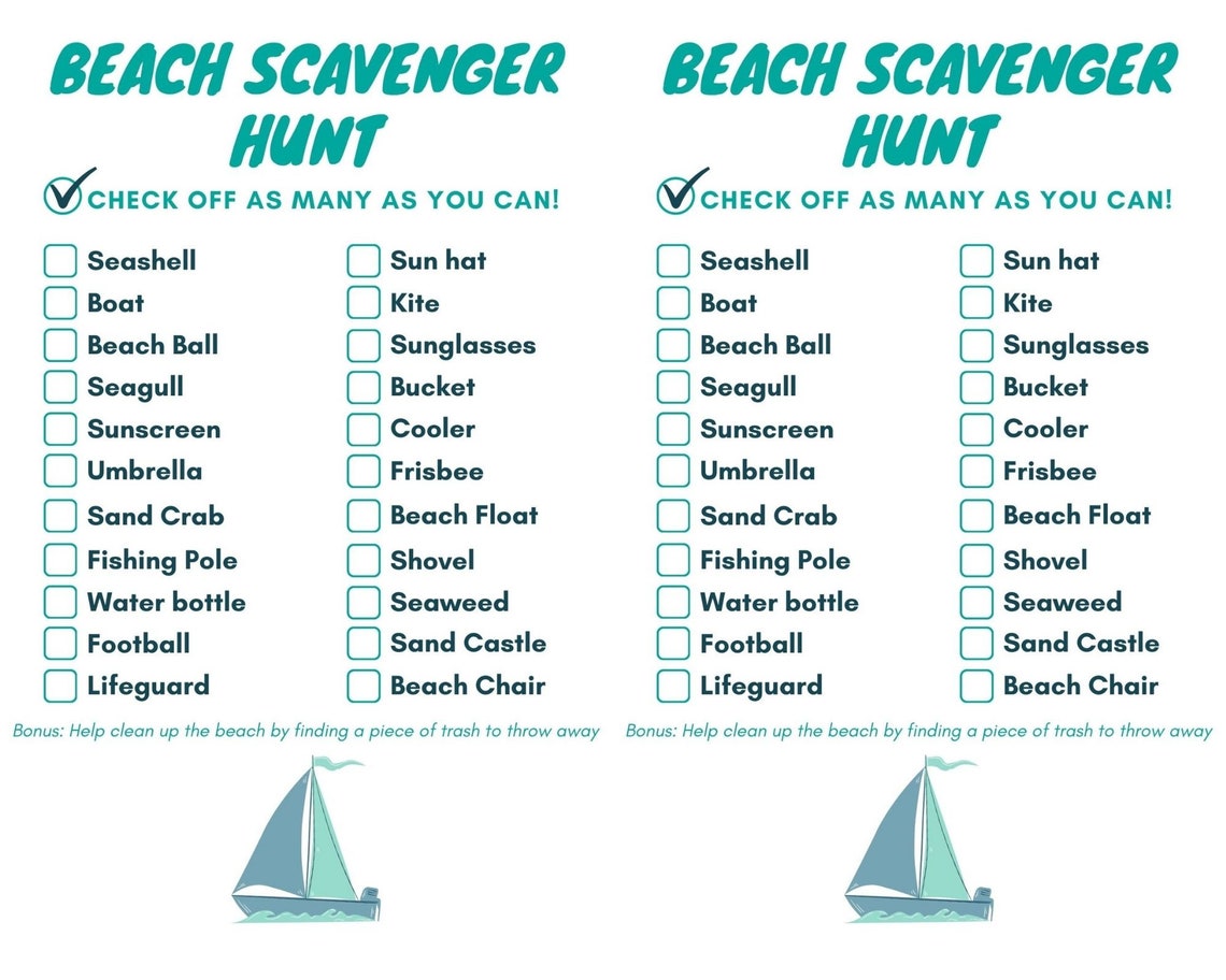 Beach Scavenger Hunt - Etsy