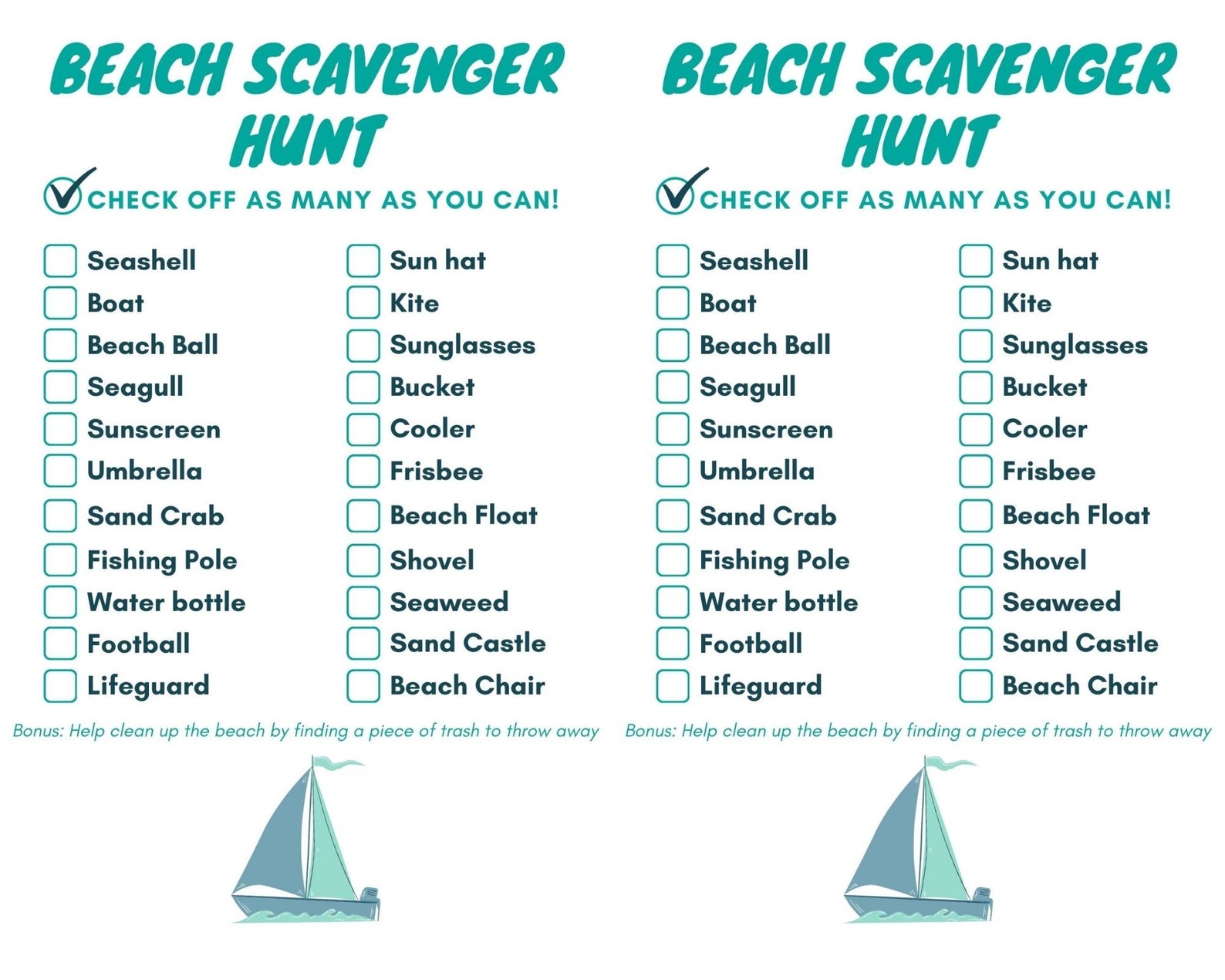 Beach Scavenger Hunt - Etsy