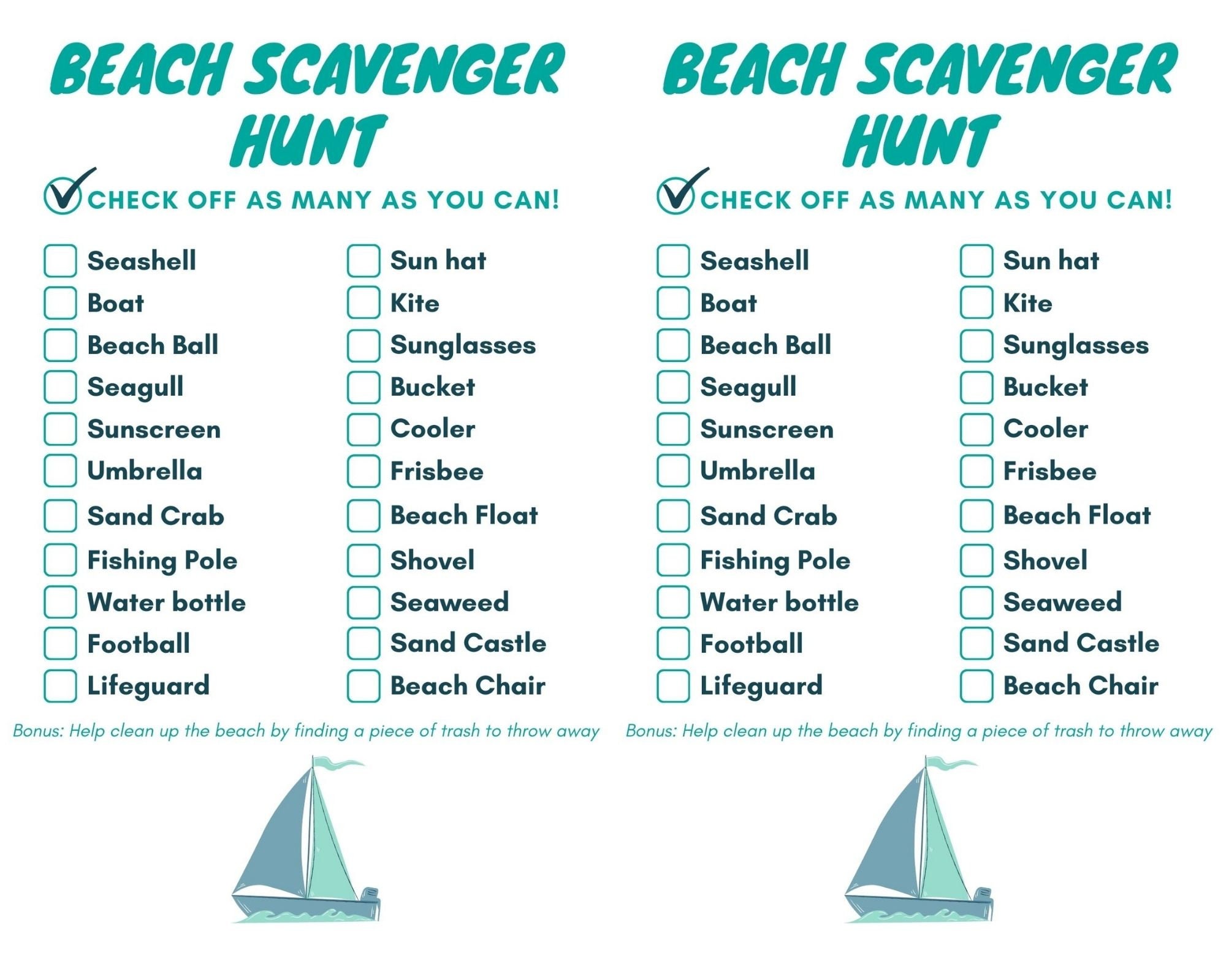 Beach Scavenger Hunt - Etsy