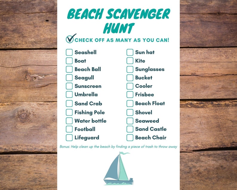 Beach Scavenger Hunt - Etsy