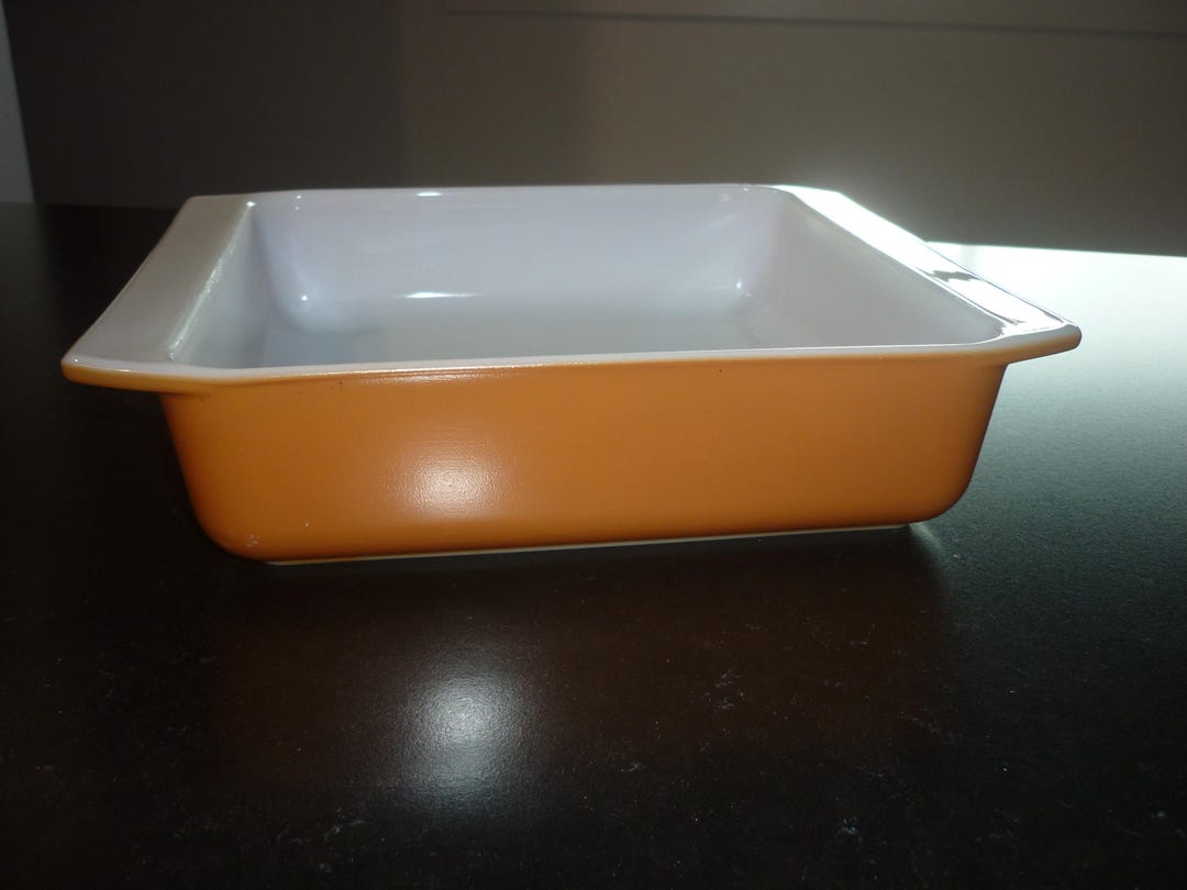 Super PYREX Verde Orange 922 Brownie Lasagne Baking Dish Great ...