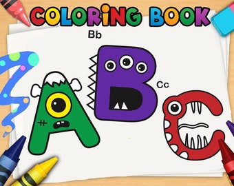 Alphabet Monster Coloring Book for Kids - Etsy