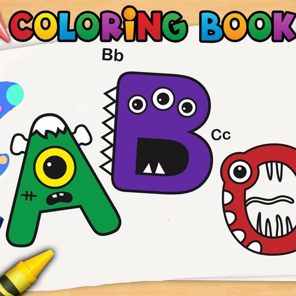 Monster Alphabet Coloring - Etsy