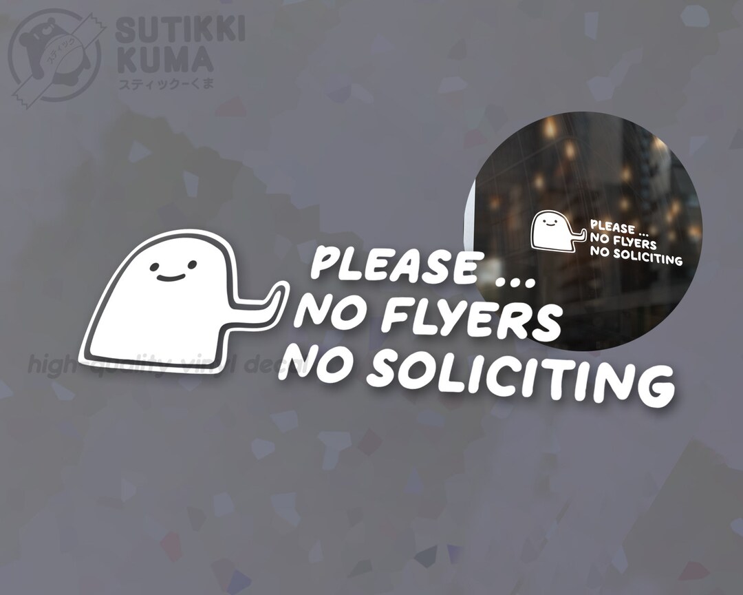 No Soliciting No Flyers Window Decal - Home Business Window Door ...