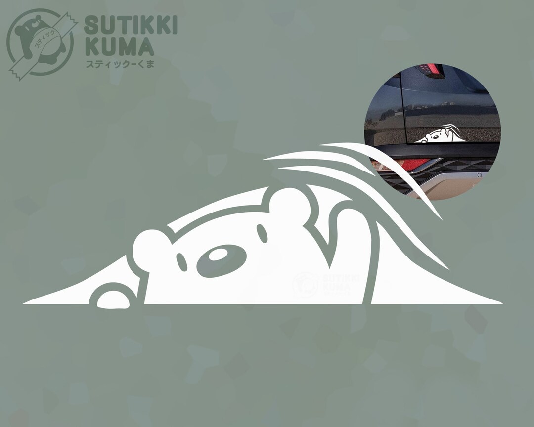 Peeking Bear Decal - Original Design - Weatherproof Vinyl Sticker - Car ...