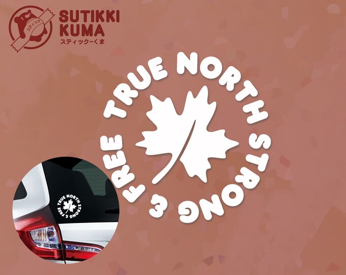 True North Decal: Strong & Free Canada Car Sticker - Etsy Canada