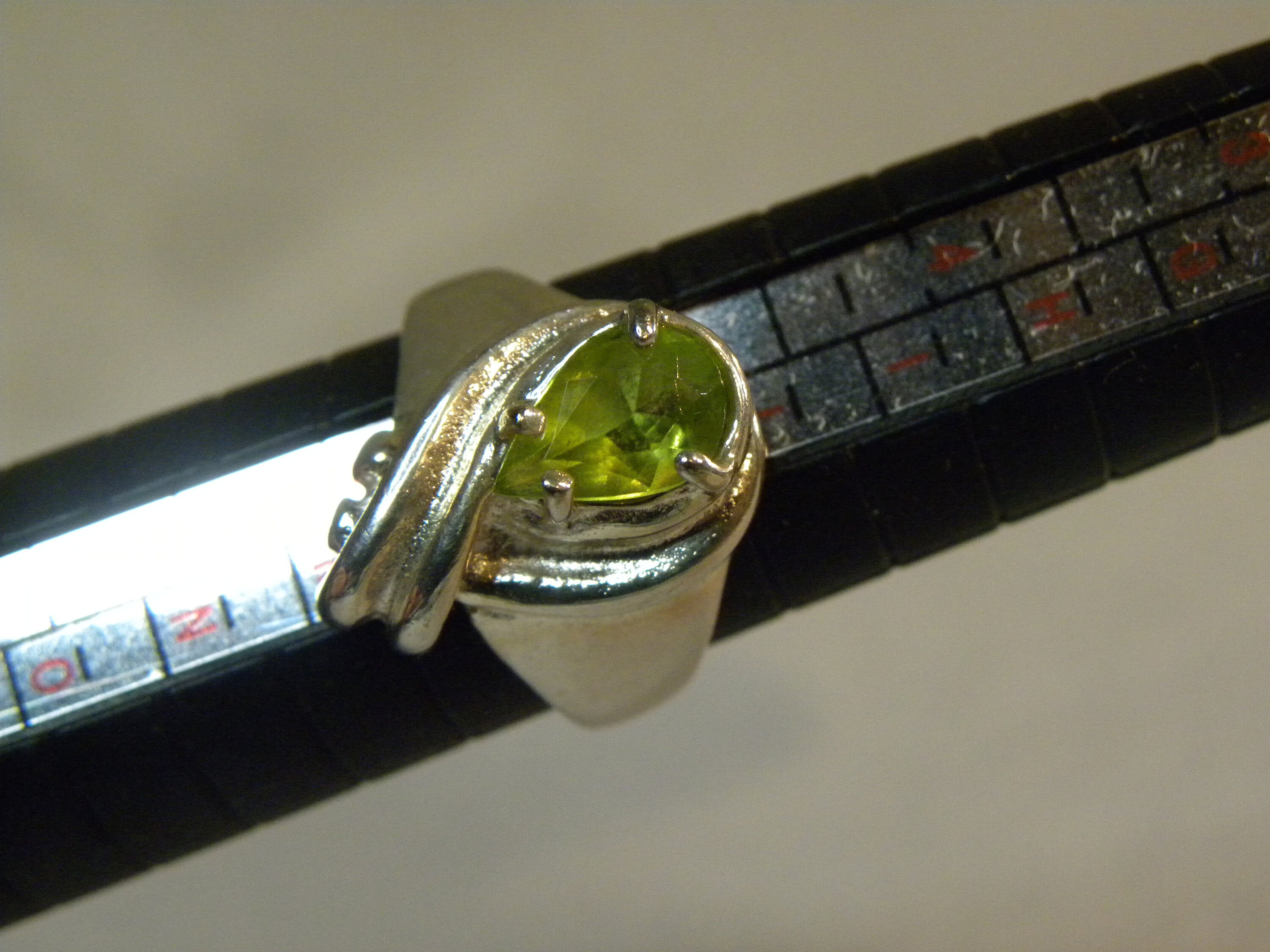 UTC 925 Silver ring with green Gemstone - Etsy.de