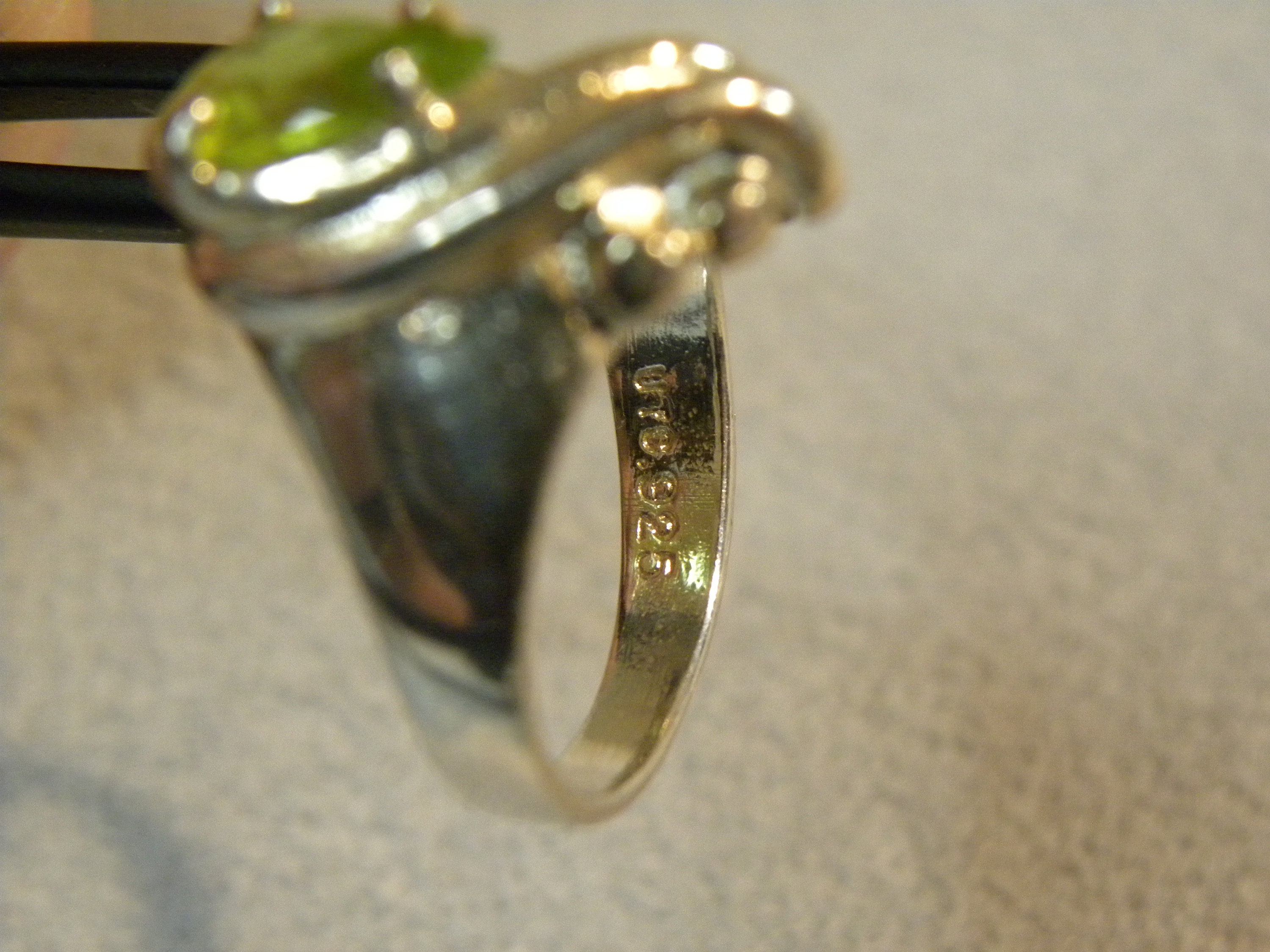 UTC 925 Silver ring with green Gemstone - Etsy.de