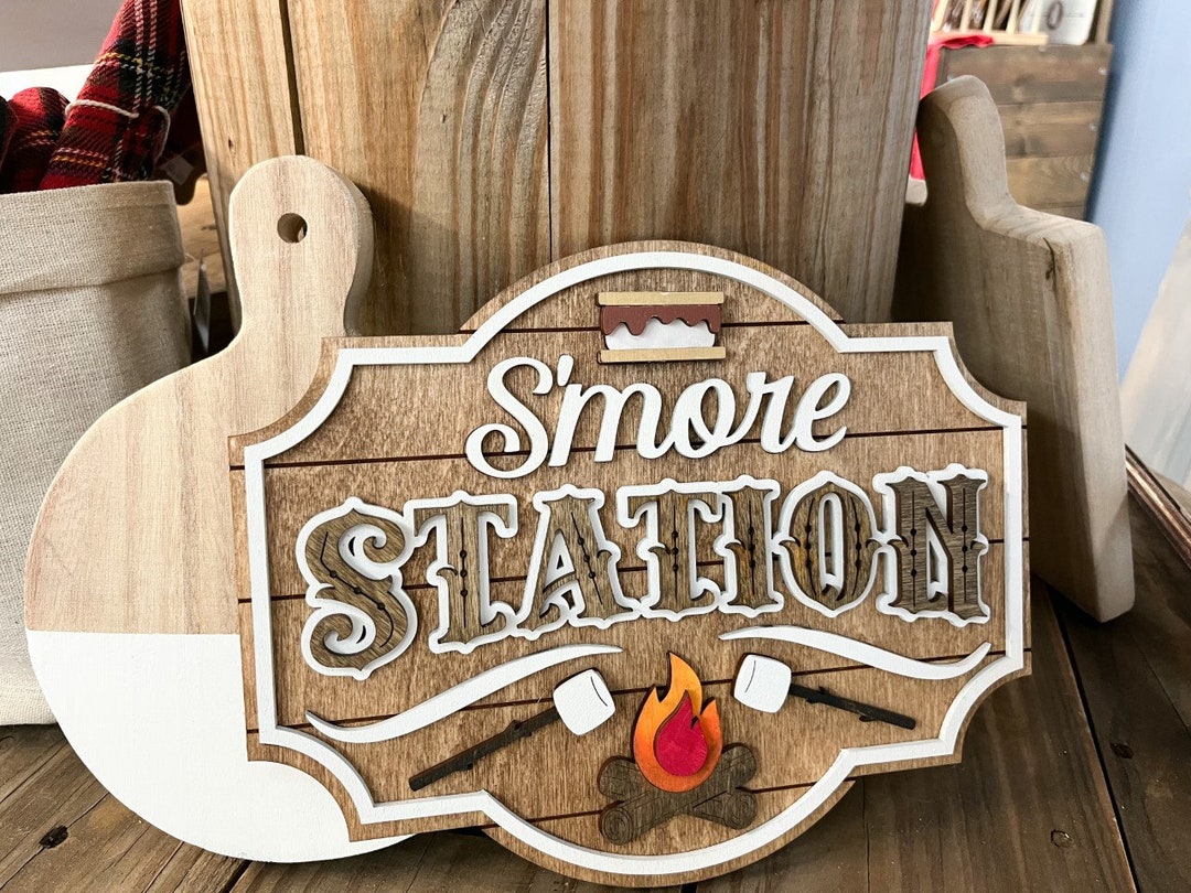 Smore's Sign, 3D Wood Sign, Wood Decor, Summer, Fall, Home Decor, S ...