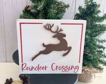 Reindeer Crossing Sign | Etsy