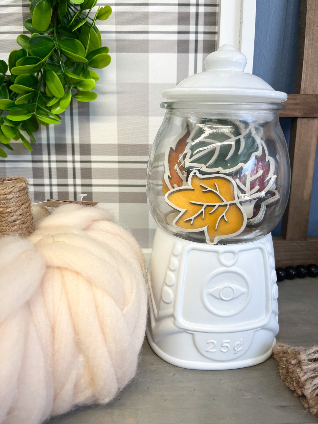 Fall Leaves Vase Filler, Gumball Machine Filler, Set of 8, Fall, Wood ...