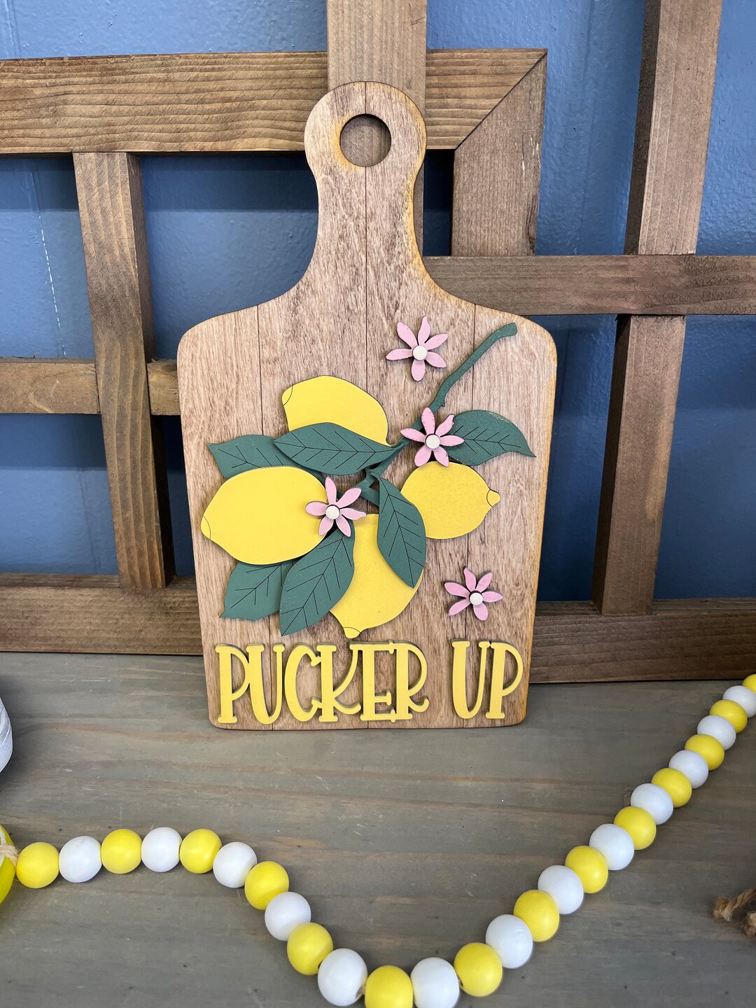 Lemon Cutting Board, Lemon Decor, Summer, Lemons, Wood Decor, Home ...