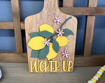 Bold Lemons Pucker up Cutting Board DIY Lemon Project Laser Cut Lemons ...