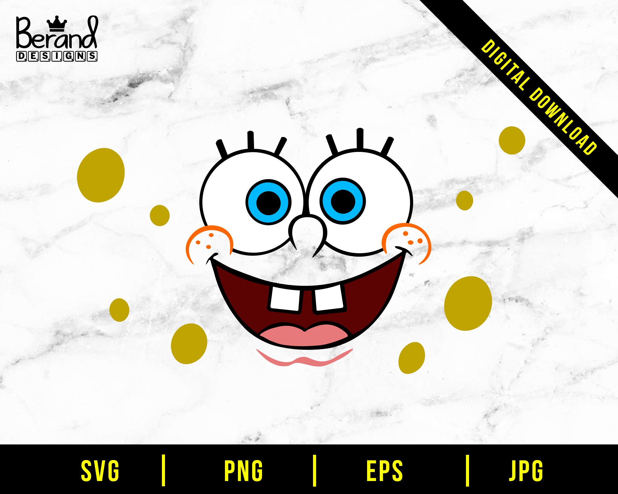 SpongeBob Faces Svg SpongeBob Faces Cricut Sponge Bob Cut | Etsy