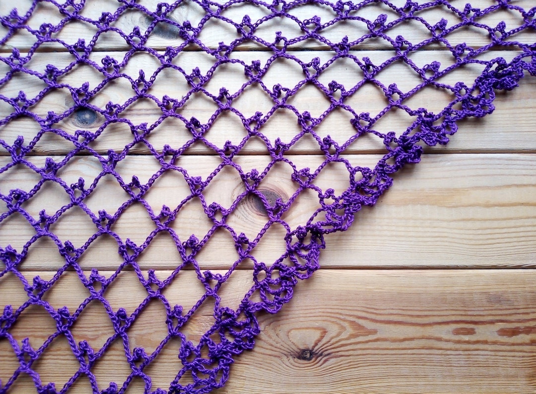 Crocheted Mantilla in Purple - Etsy