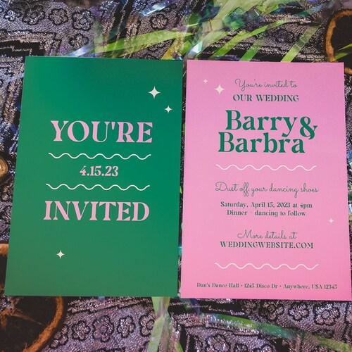 Modern Disco DIY Printable Wedding Invitation Colorful Unique - Etsy