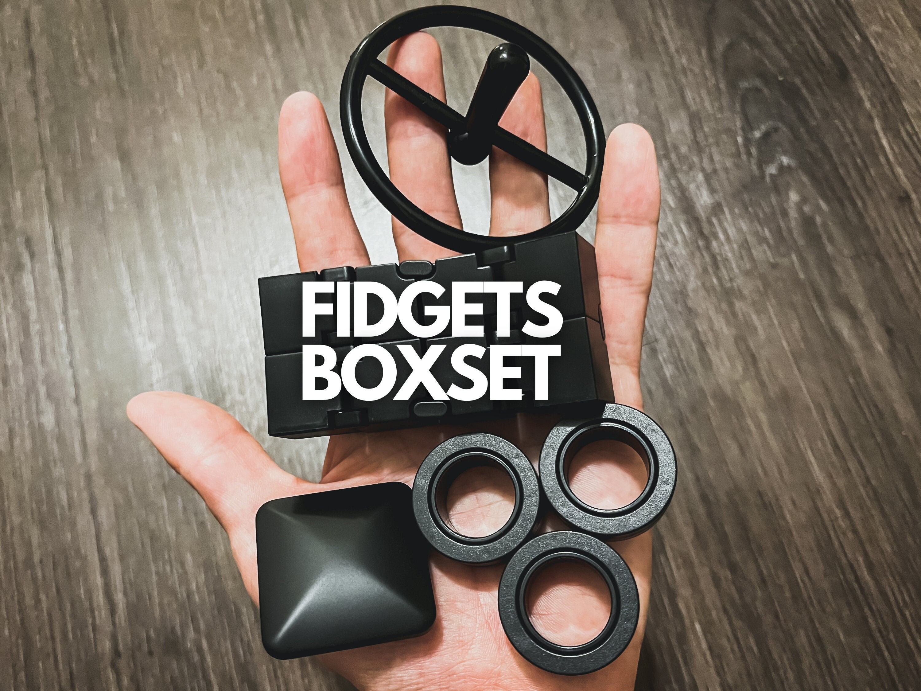 FIDGETS ADHD Boxset: 4 Fidget Toys Stress Relief for Male Adults, ADHD ...