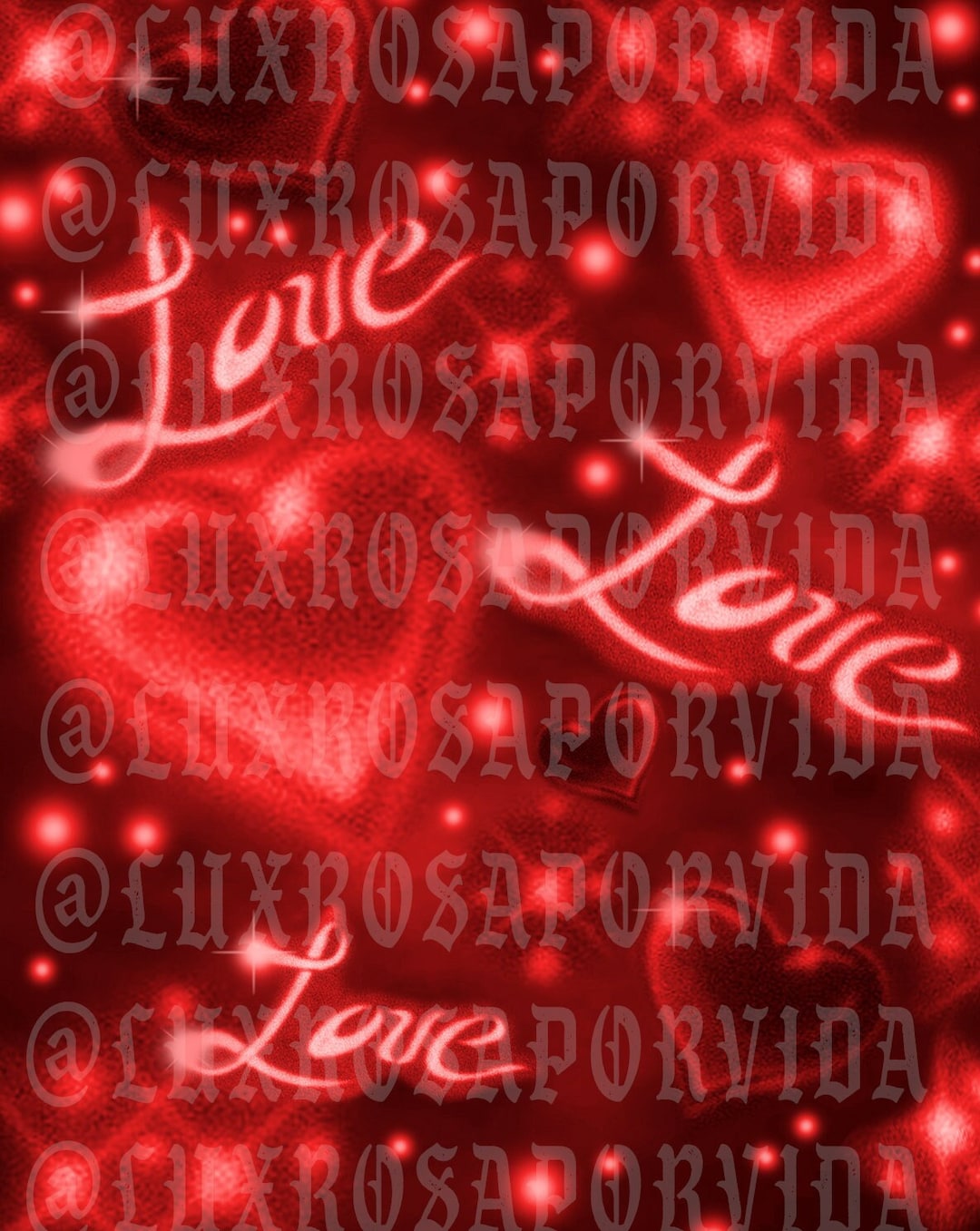 Lux Rosa 'la-la I Love You' Red Heart Airbrushed Early 2000s Glamour ...