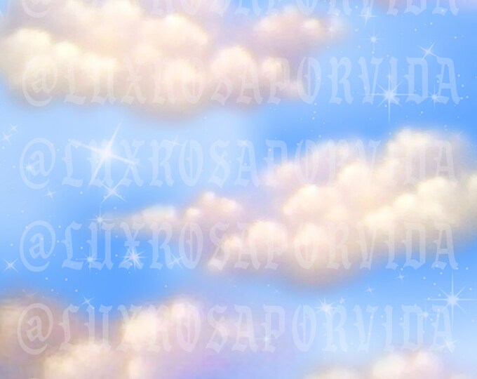 Lux Rosa 'angel Eyez & Blue Skies' Cloud Y2k Backdrop Airbrushed 2000s ...