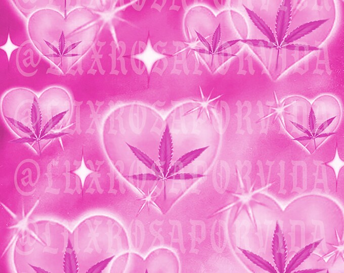 Lux Rosa High Times at Sadie Hawkins Pink Heart Y2k Backdrop Airbrushed ...