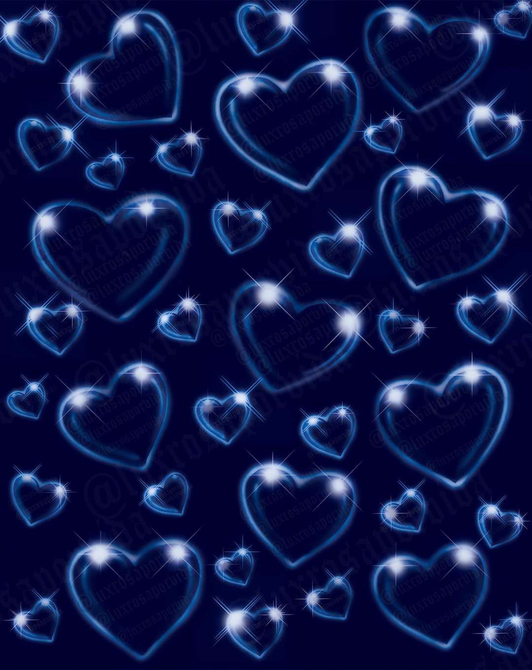 Y2K Airbrush Backdrop Heart of Glass Blue | Glamour Shots Photo ...