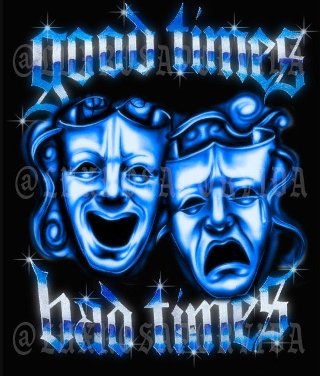 Lux Rosa 'highs & Lows' Smile Now Cry Later Blue Black Tapestry ...