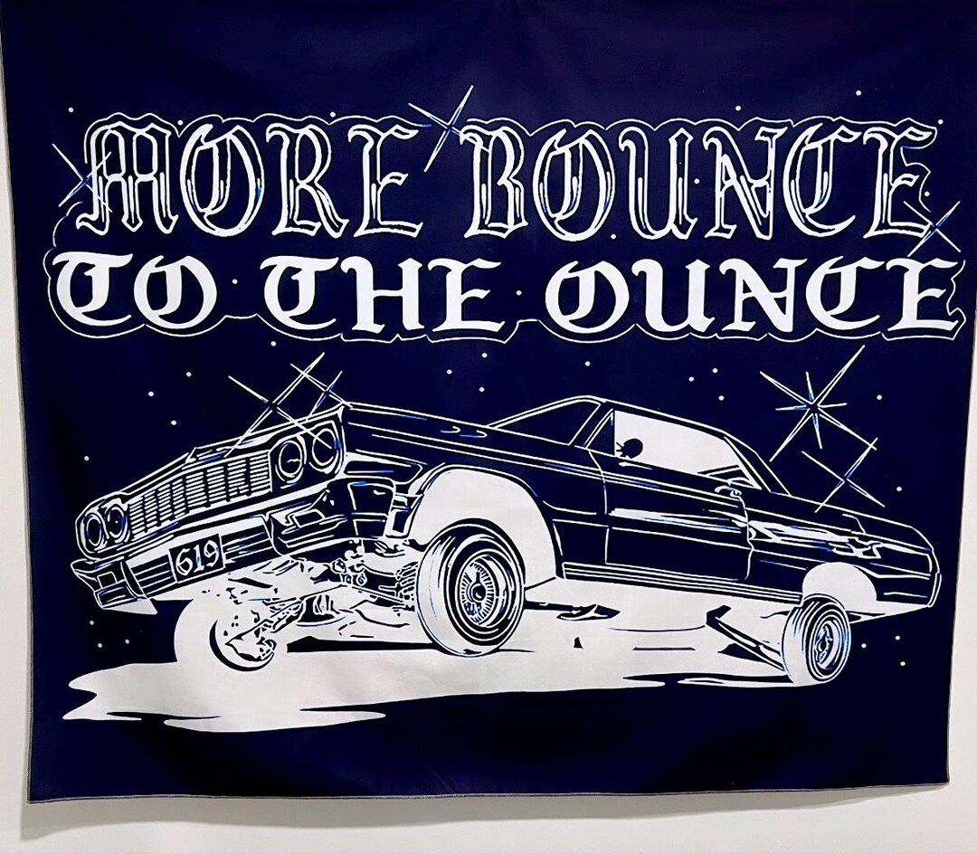 Lux Rosa 'more Bounce to the Ounce' Navy Lowrider Impala Tapestry ...