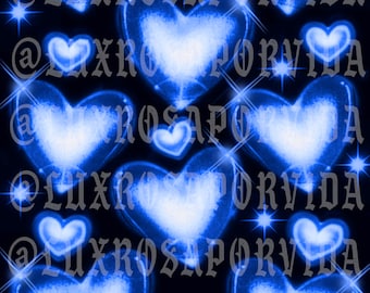 2000s Airbrushed Backdrop Hearts - Etsy