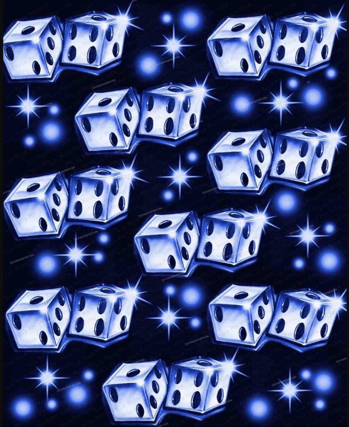 Y2K Airbrush Early 2000s Backdrop Roll the Dice Blue Glamour Shot ...