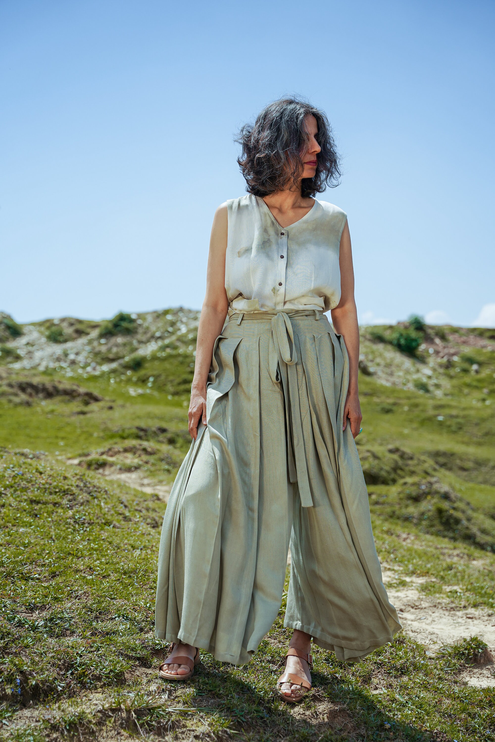 Hakama Pants in Lotus Fiber Silk, Hand-spun Natural Fiber Lotus Silk ...