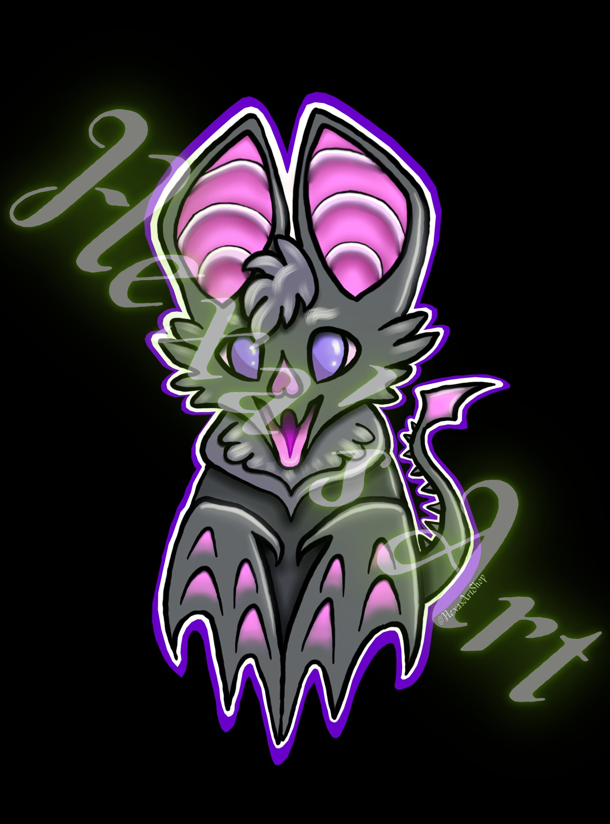 Dragon Bat Sticker and Digital Print - Etsy