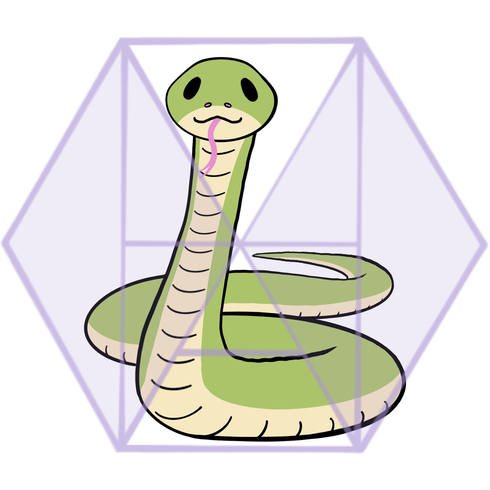 Cute Snake Sticker and Digital Print - Etsy