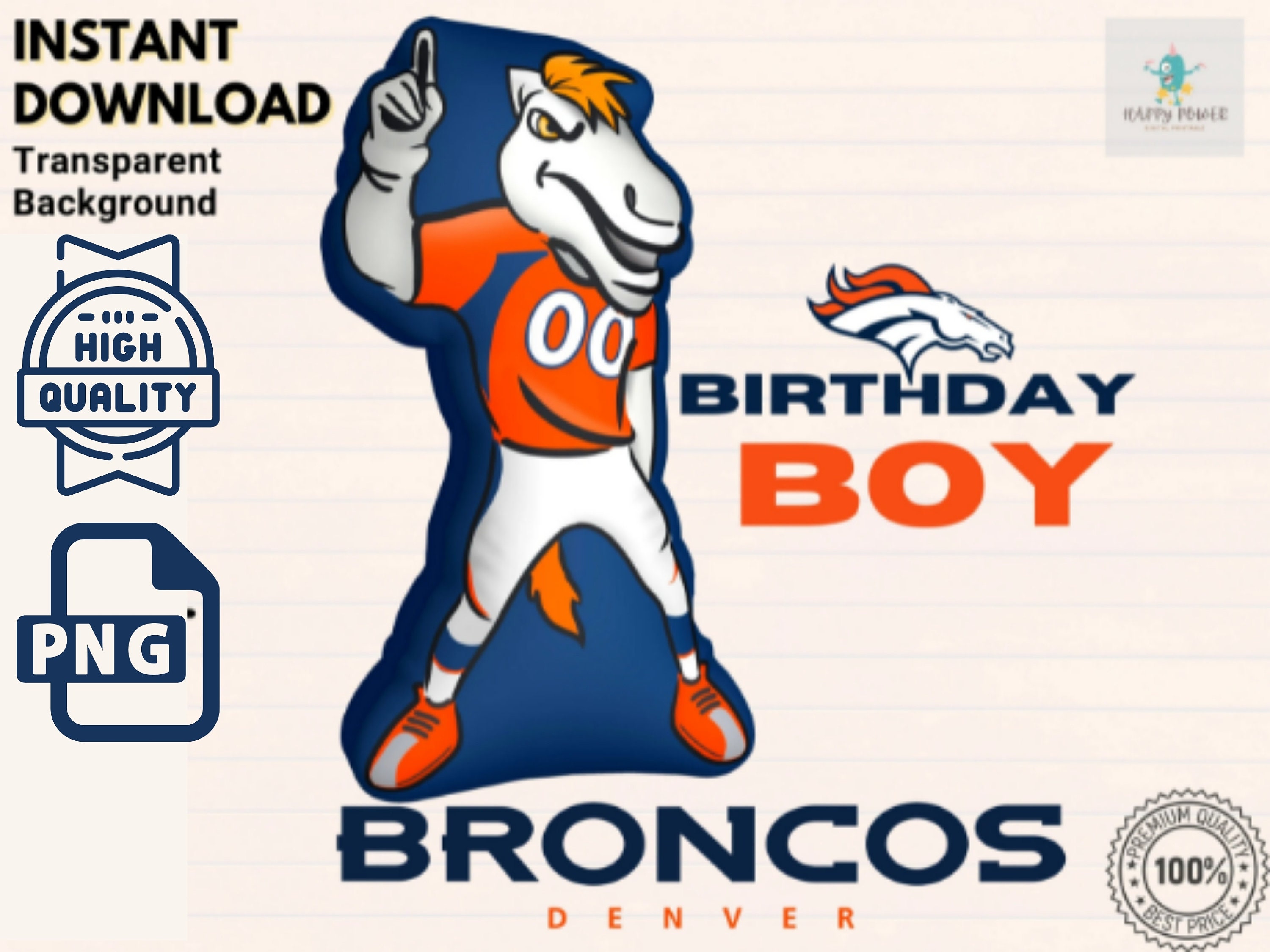 Denver BRONCOS Birthday Boy PNG Digital File Kidlife File for | Etsy UK