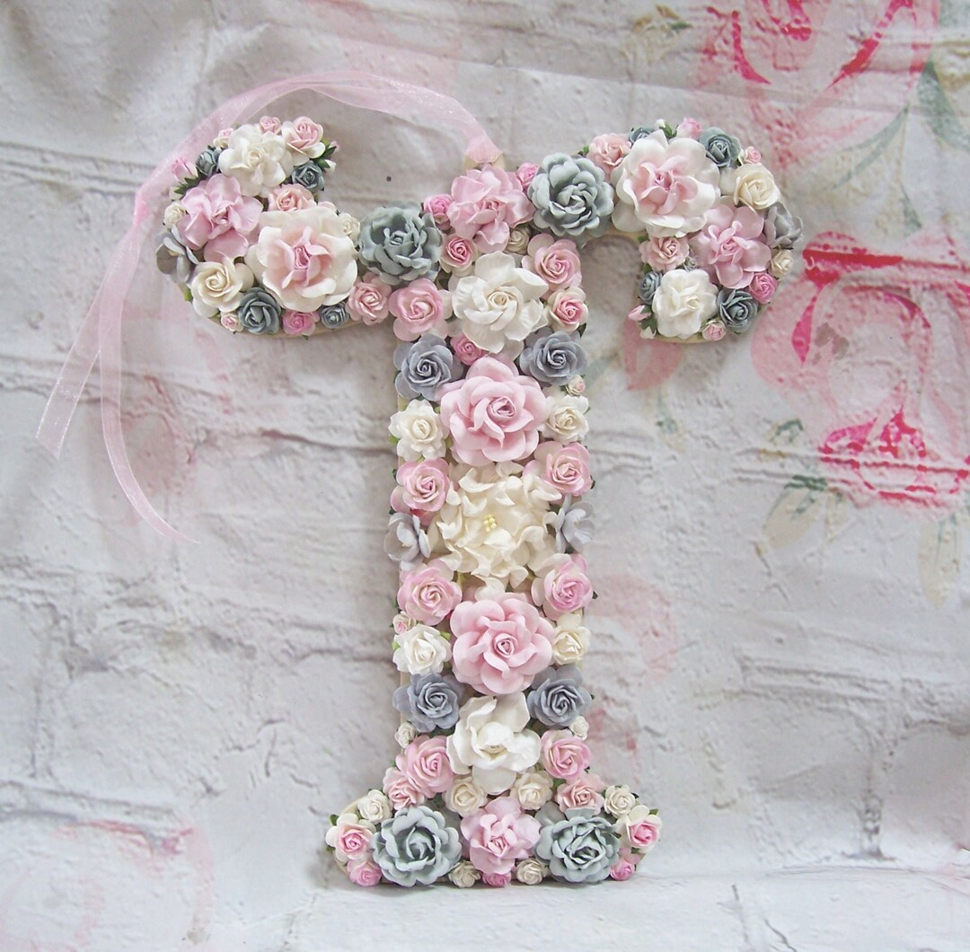 Flower Letter Plaque , Wooden Name Sign, Flower Letter , Sign , Wedding ...