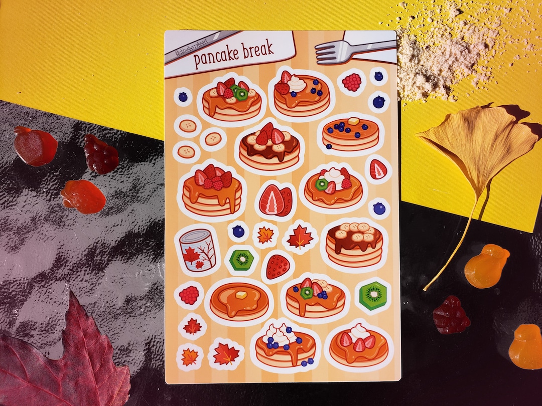 Pancake Sticker Sheet - Weatherproof Vinyl - Etsy